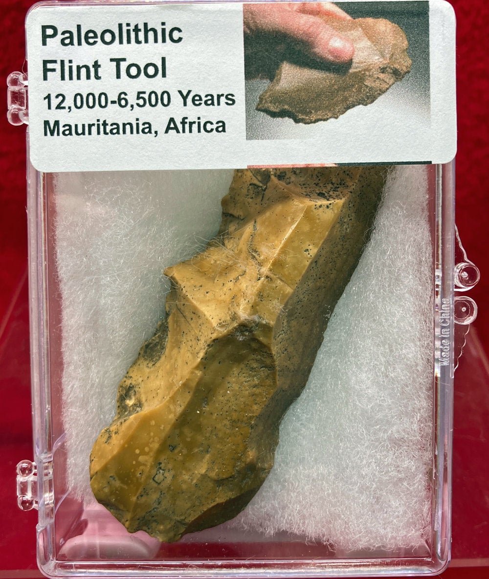 Authentic Paleolithic Flint Tool in Acrylic Display Case #4056 ...